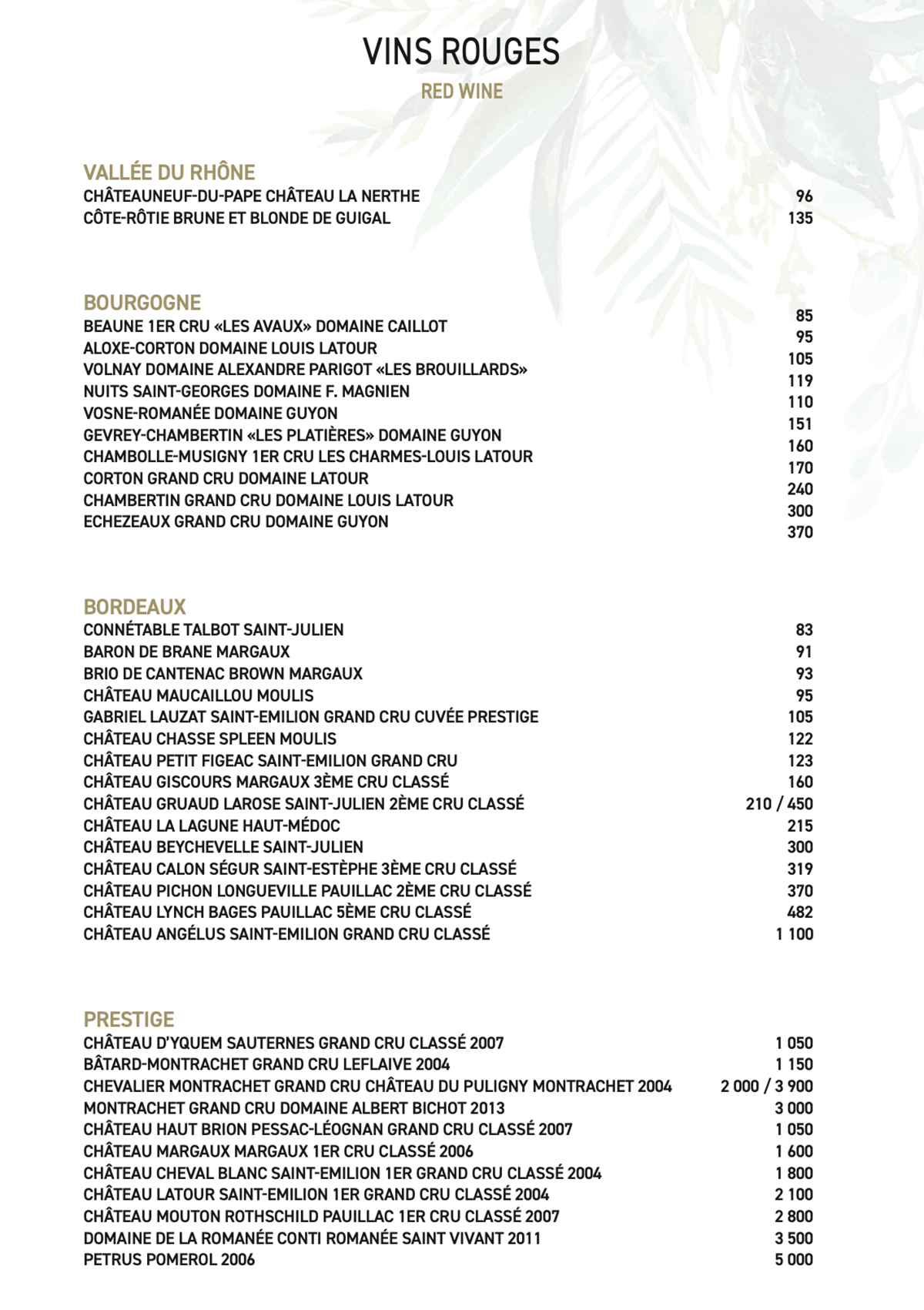 Carte & Menus Restaurant VERDE Paris - Champs Elysées